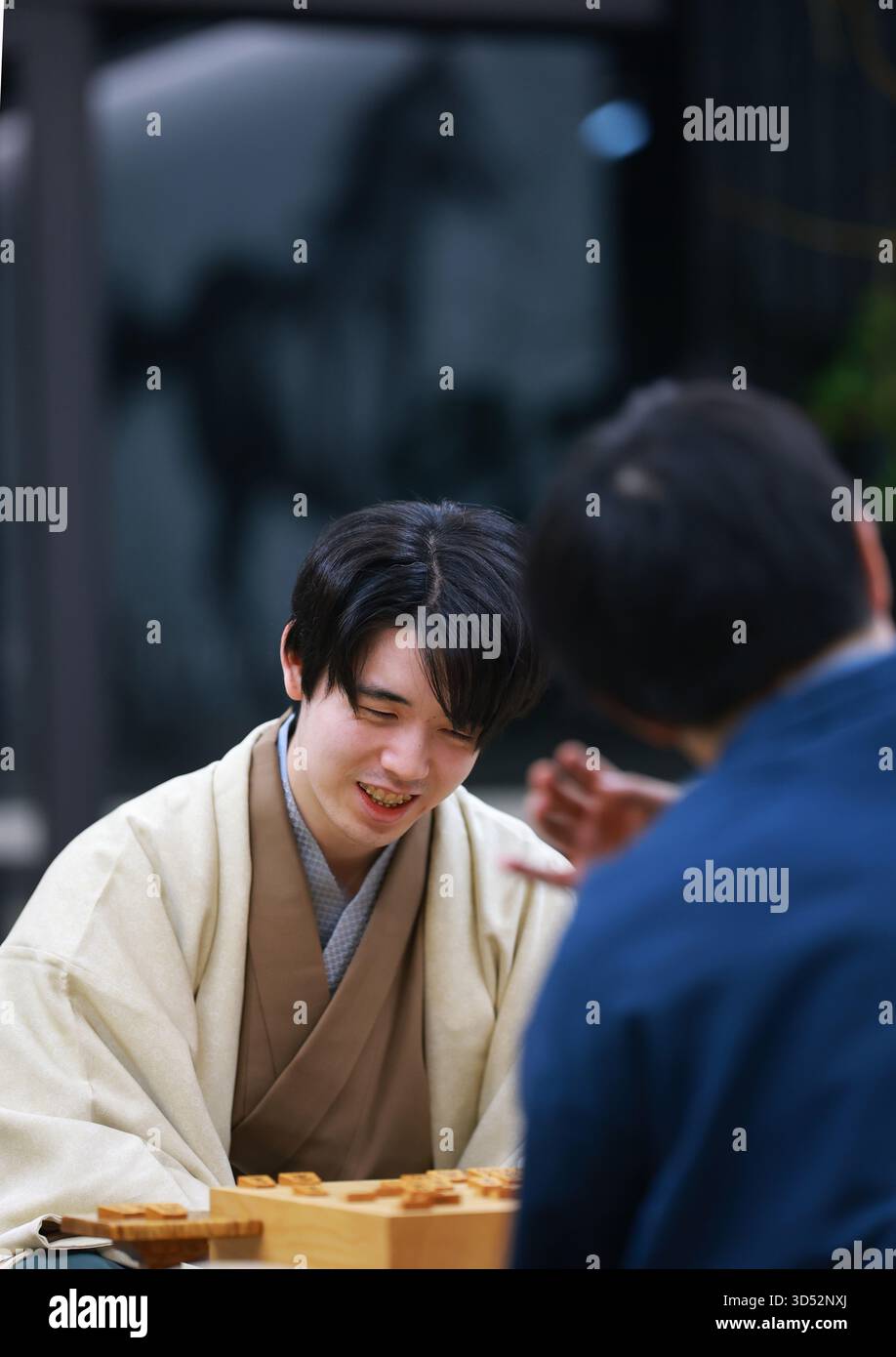Sota Fujii (L), a Japanese professional shogi player, Ryuo, and Meijin ...