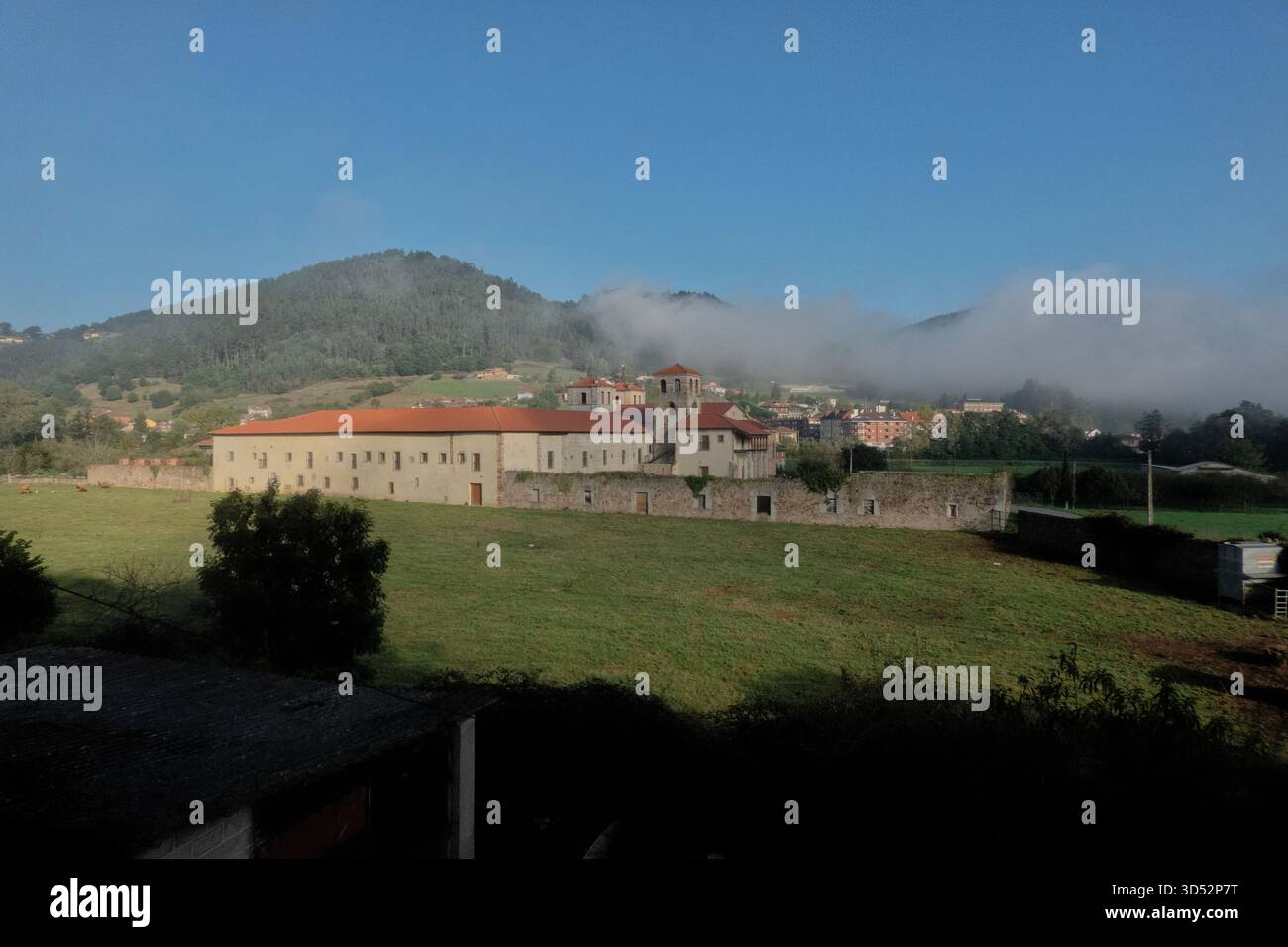 View of the Monastery of San Salvador de Cornellana along the Camino ...