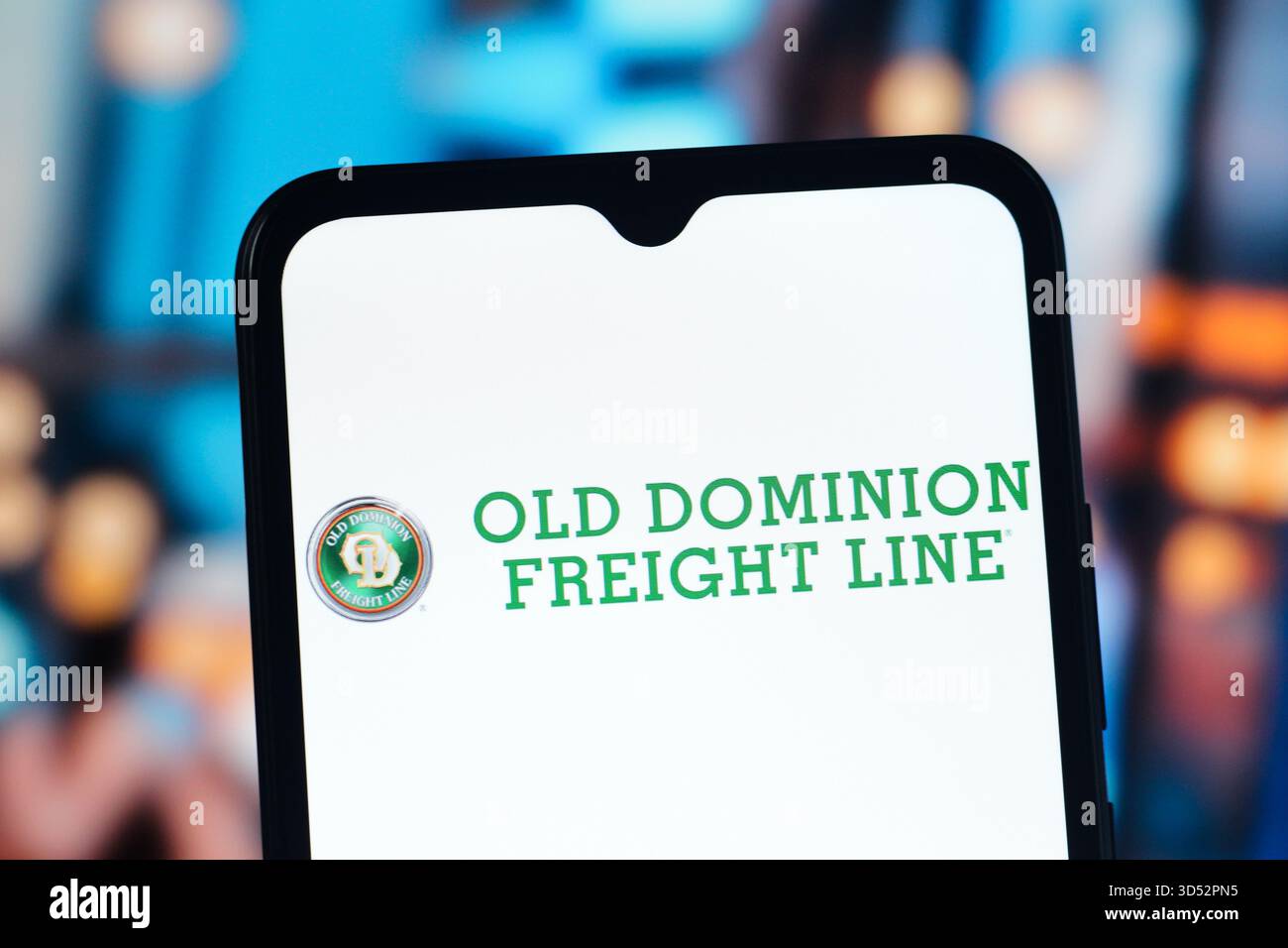 In this photo illustration, the Old Dominion Freight Line (ODFL) logo ...