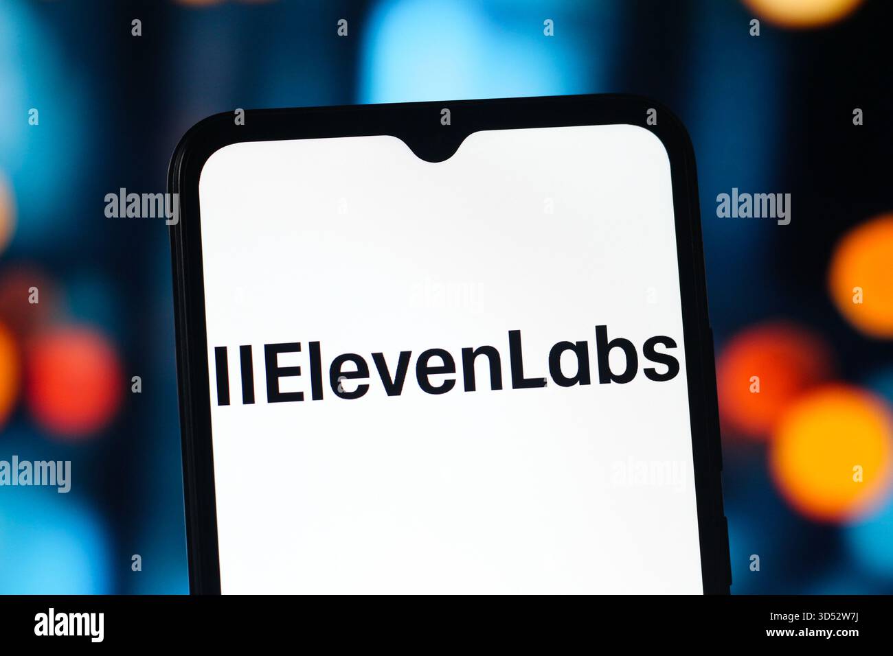 In this photo illustration, the ElevenLabs (Eleven Labs) logo is seen ...