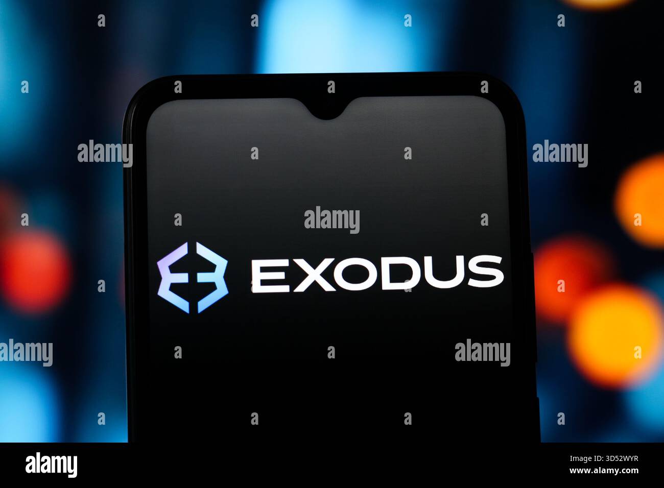 In this photo illustration, the Exodus Movement logo is seen displayed ...