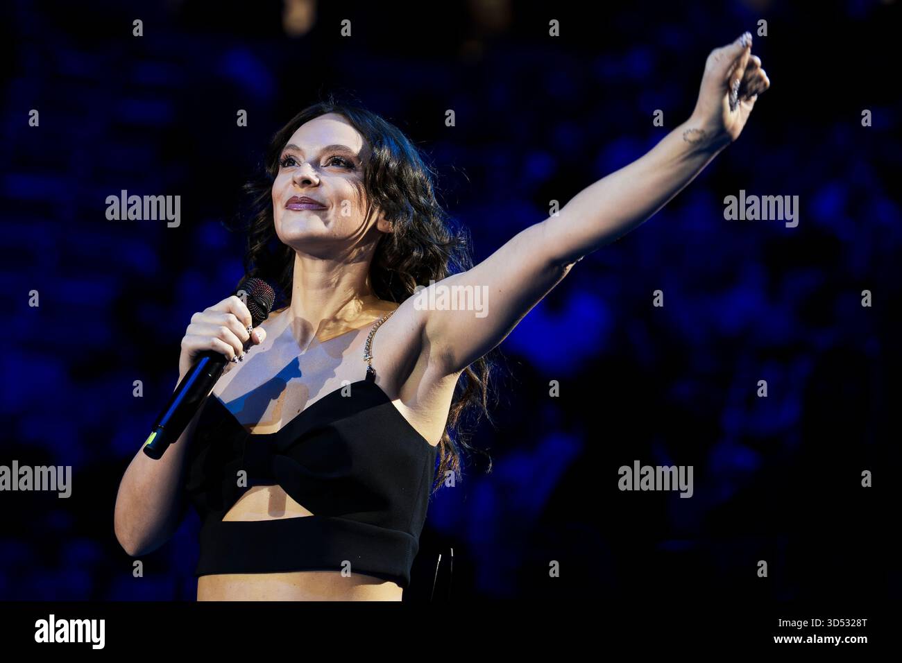 Italian singer Francesca Michielin performs during the music break ...