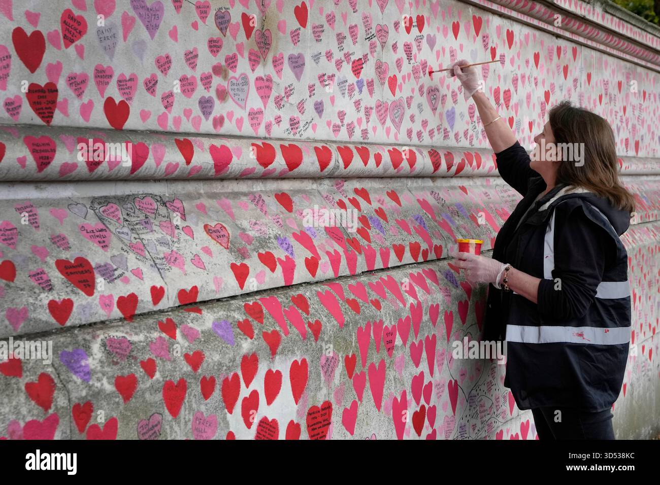 FILE - Volunteer Fran Hall, who lost her husband Steve Mead to COVID-19 ...