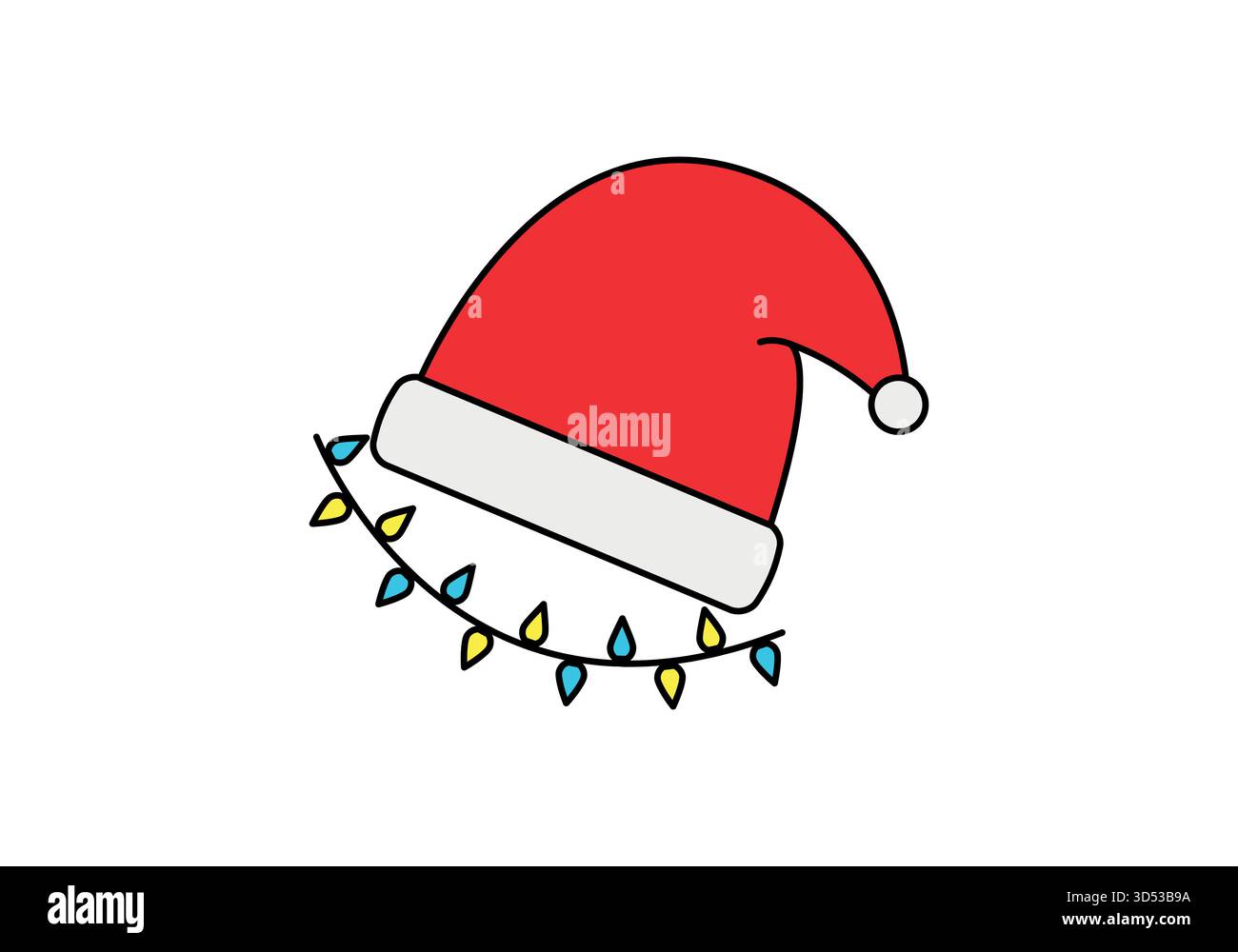 Santa hat decoration lights Cut Out Stock Images & Pictures - Alamy