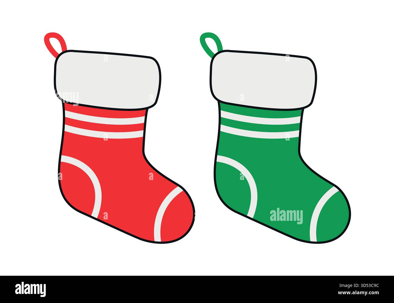 Santa stocking christmas decoration Stock Vector Images - Alamy
