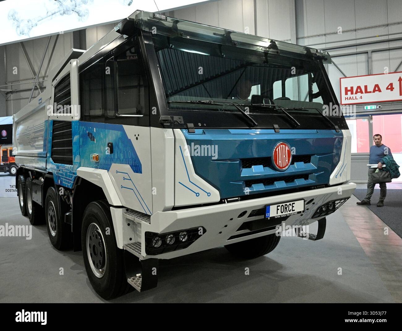 The Tatra Force e-Drive BEV 8x8 electric car displayed at the e-Salon ...