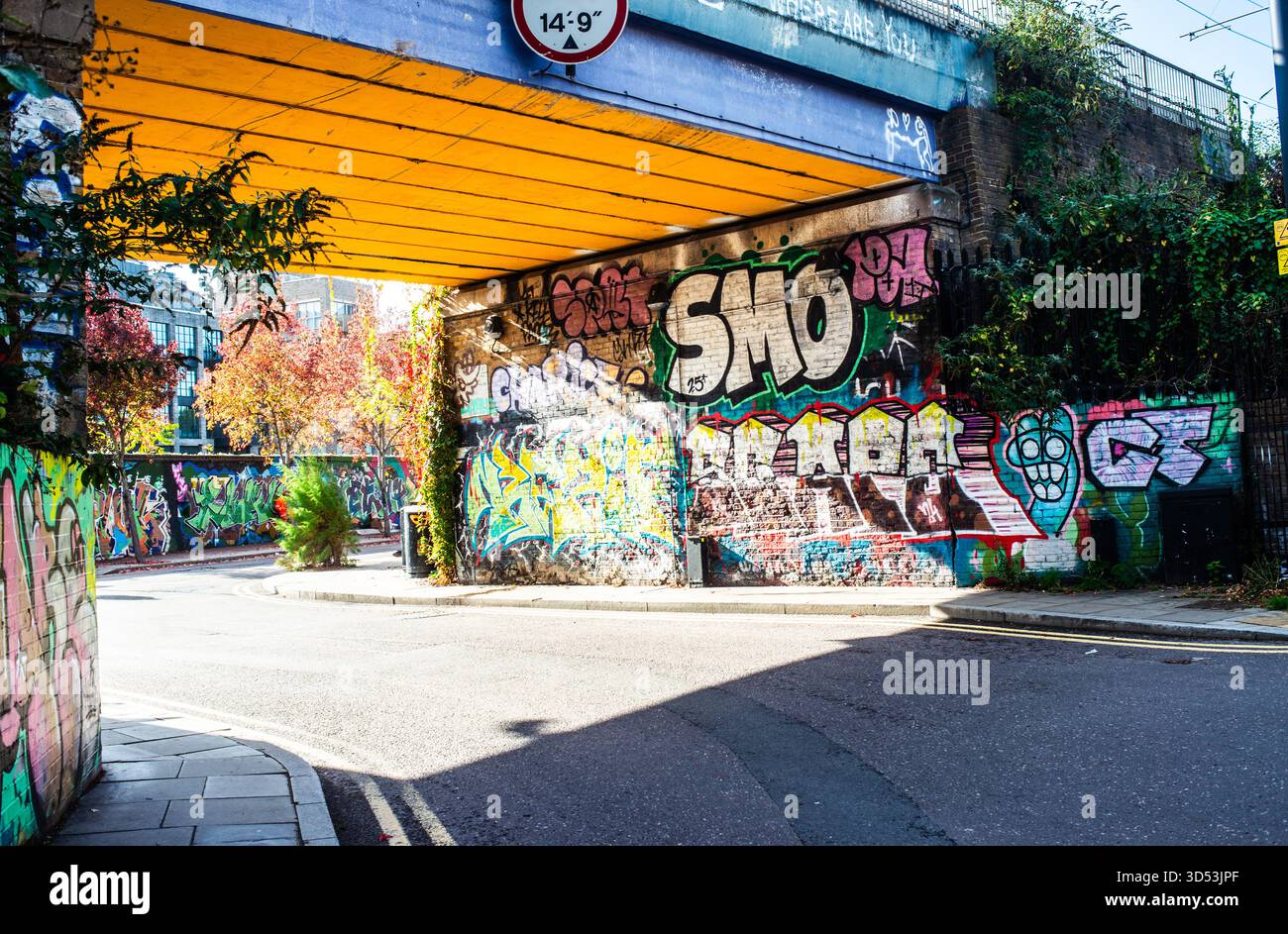 Railway Underpass, Hackney Wick, East London, England Stock Photo - Alamy