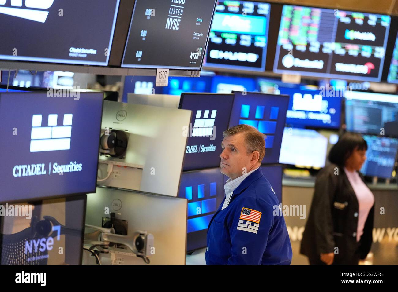 Thomas Schreck works on the floor at the New York Stock Exchange in New ...