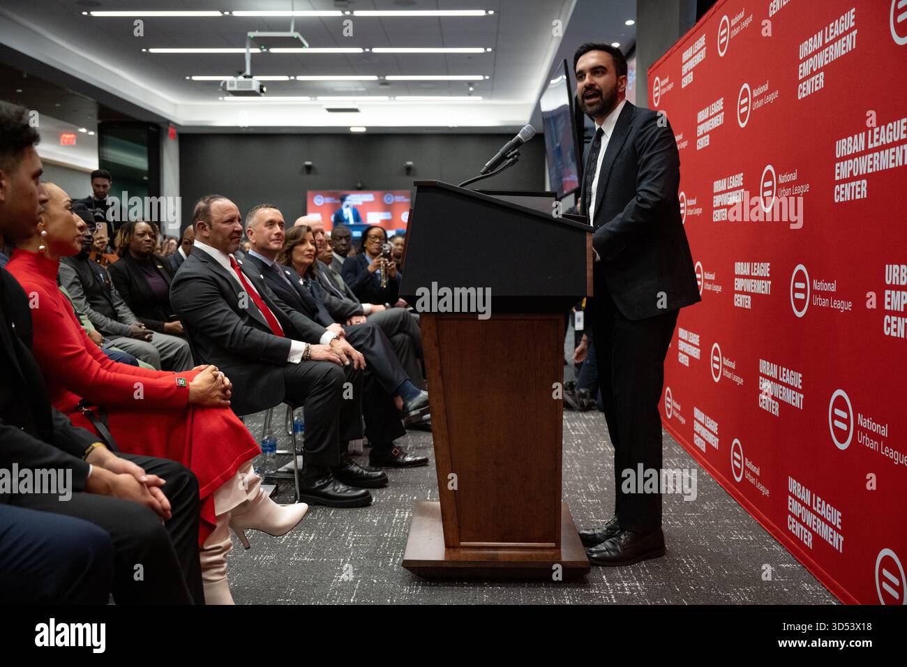 Zohran Mamdani delivers remarks at the grand opening of the National ...