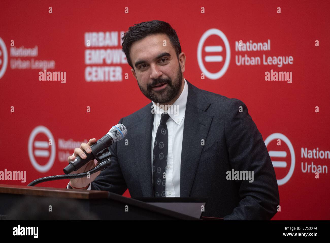 Zohran Mamdani delivers remarks at the grand opening of the National Urban League’s new ...
