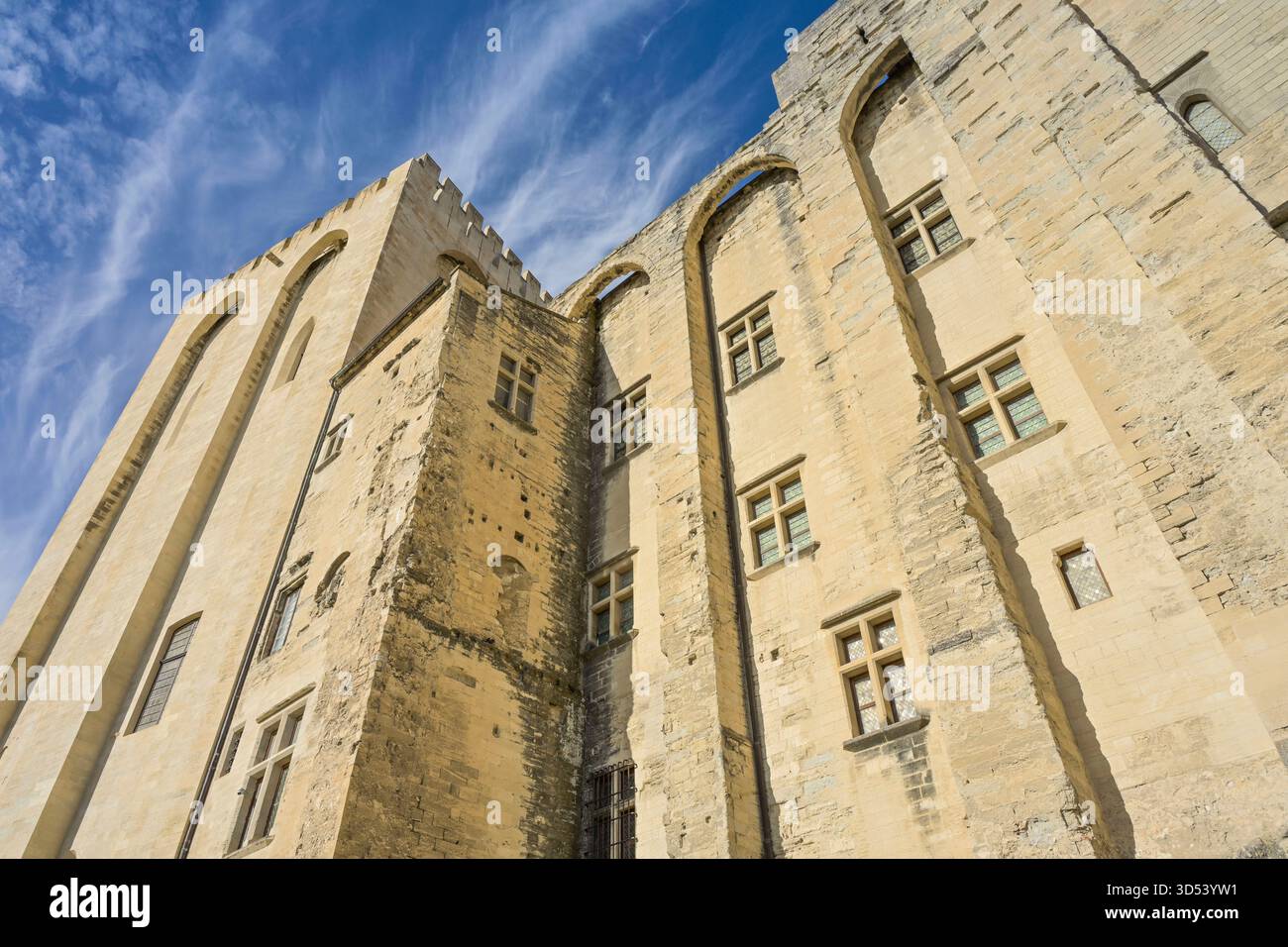 Zinnen, Turm, Mauern, Papstpalast Palais des Papes, Avignon, Frankreich ...