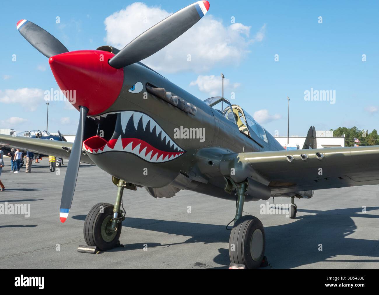 MONROE, NC (USA) - November 9, 2025: A P-40 Warhawk fighter aircraft on ...