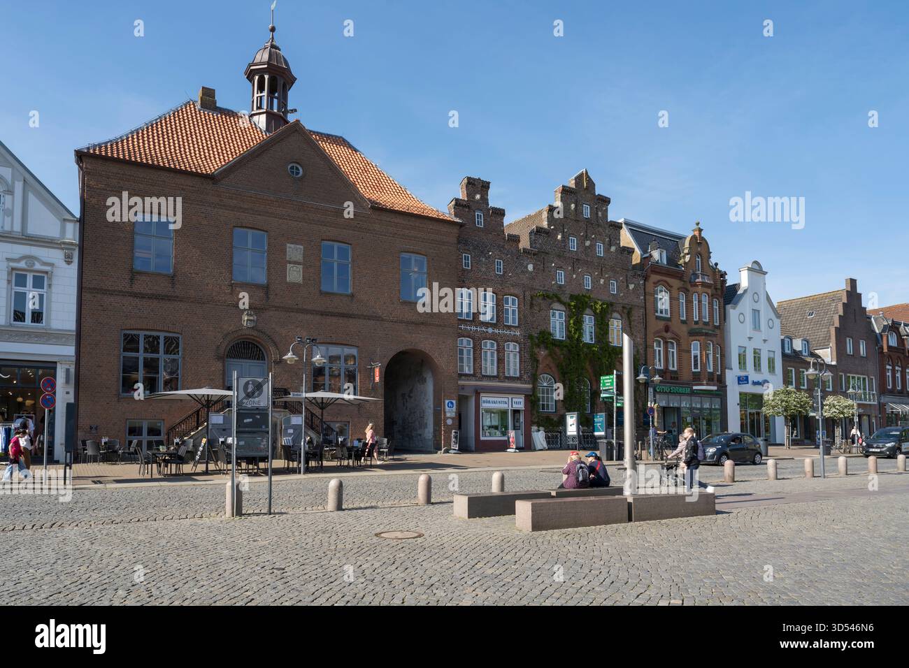 Building at the harbor of Husum Stock Photo - Alamy