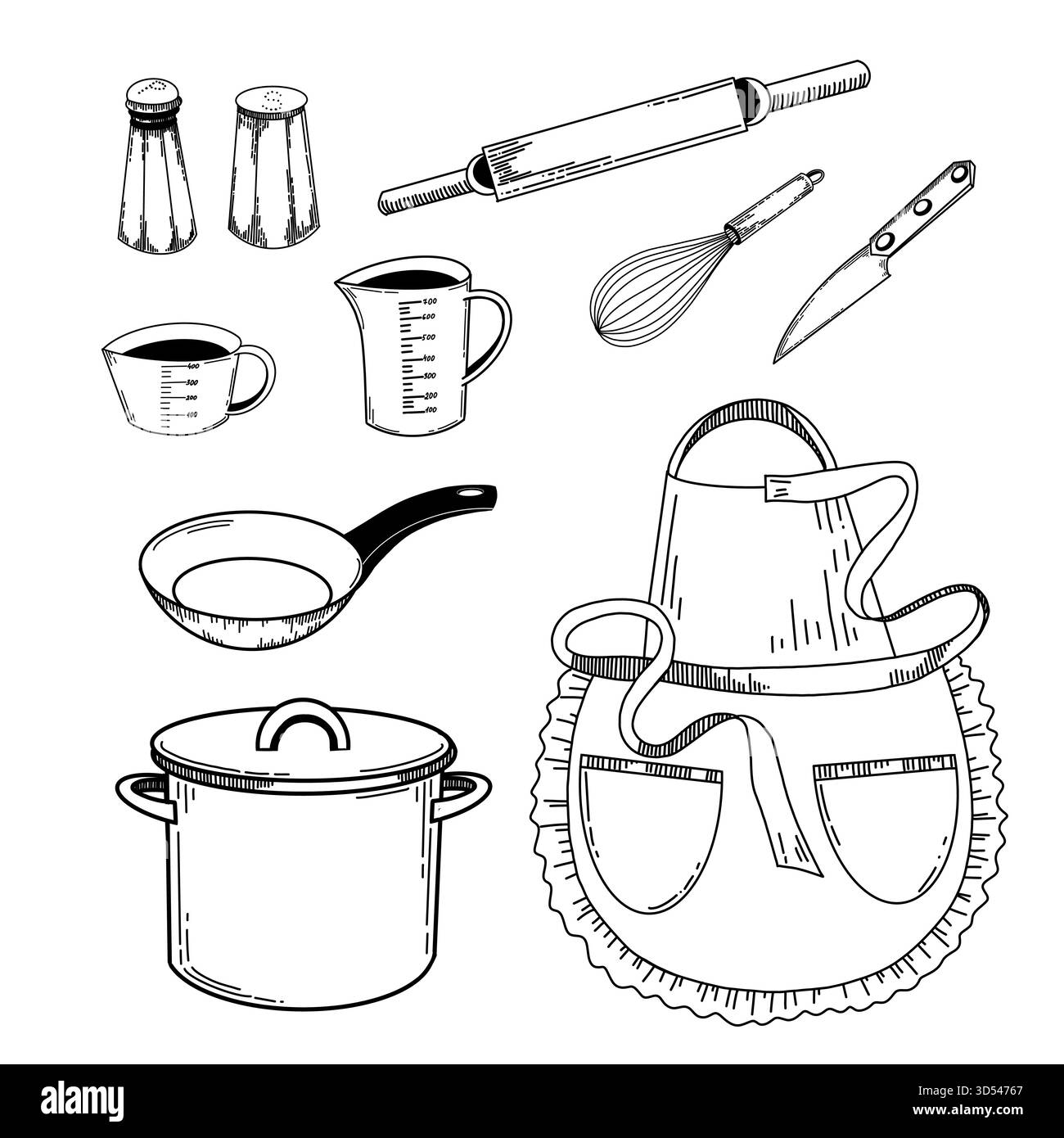 Vintage frying pans Stock Vector Images - Alamy