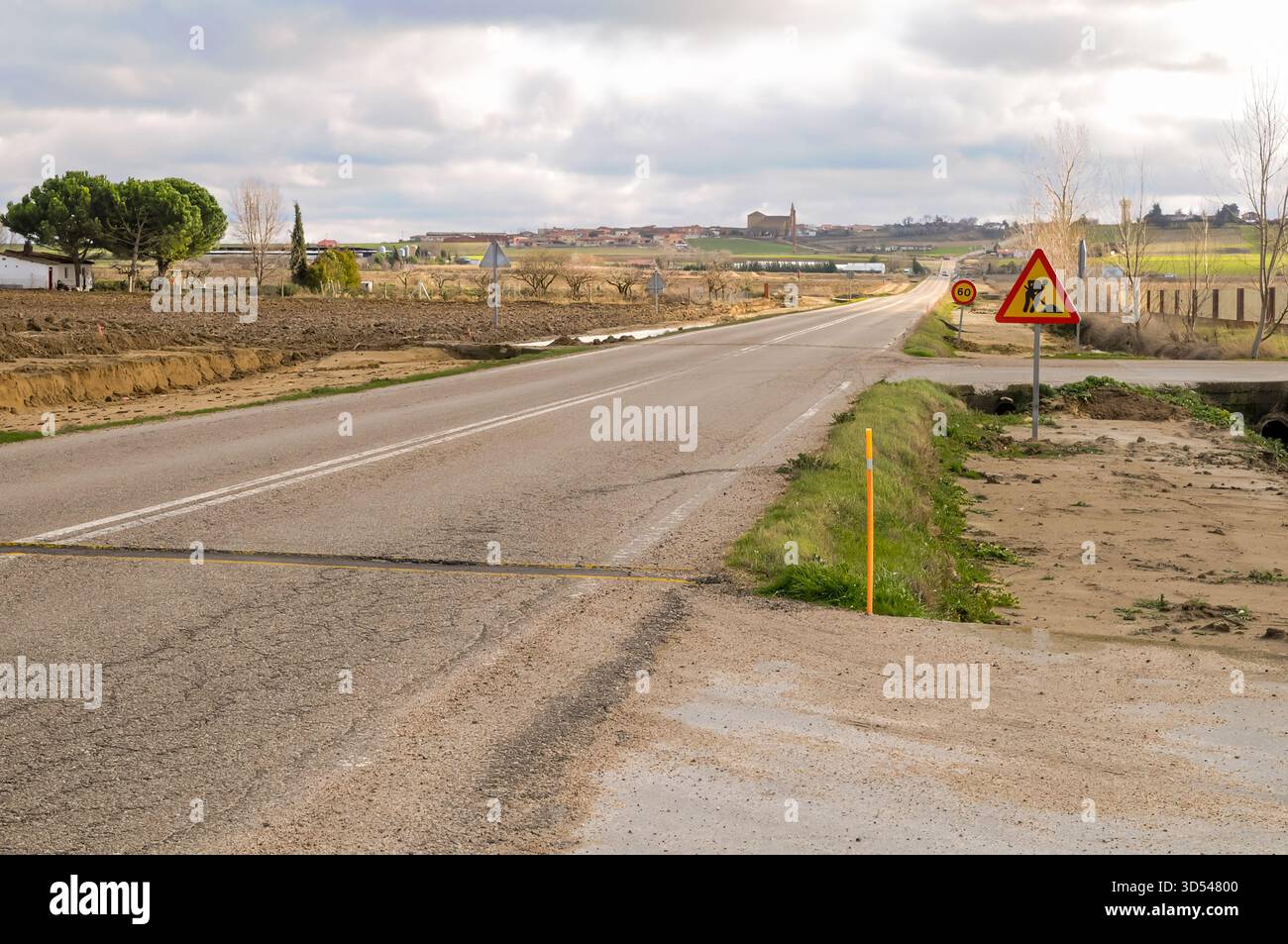 Old road under construction in the countryside Stock Photo - Alamy