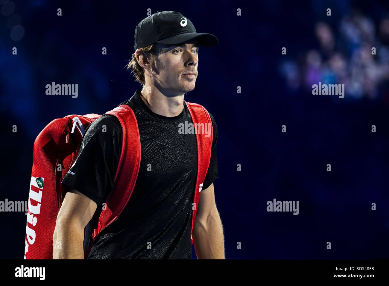 Alex de Minaur of Australia walks out prior to his round robin singles ...