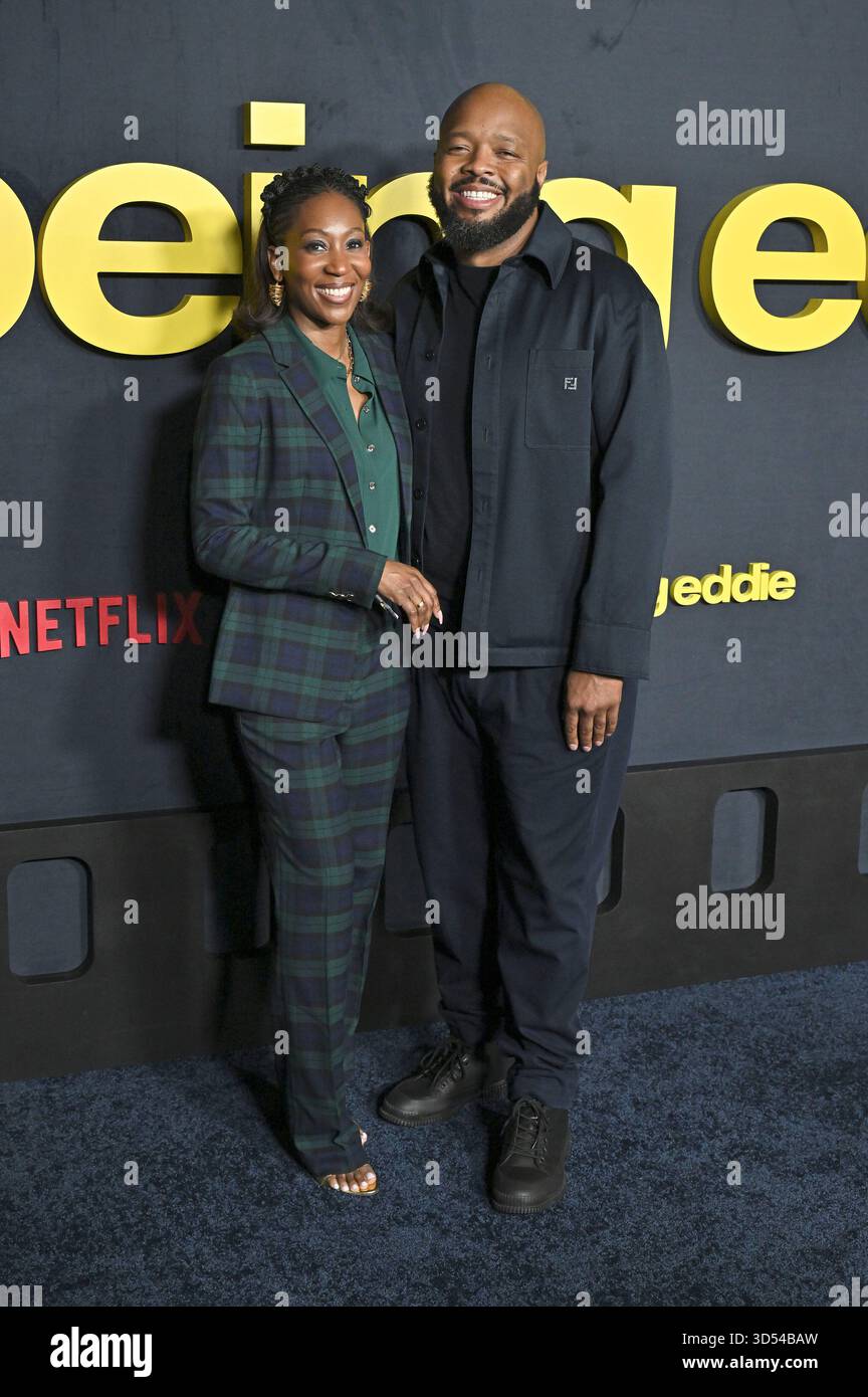Melissa Fredericks and KevOnStage at the premiere of the Netflix ...