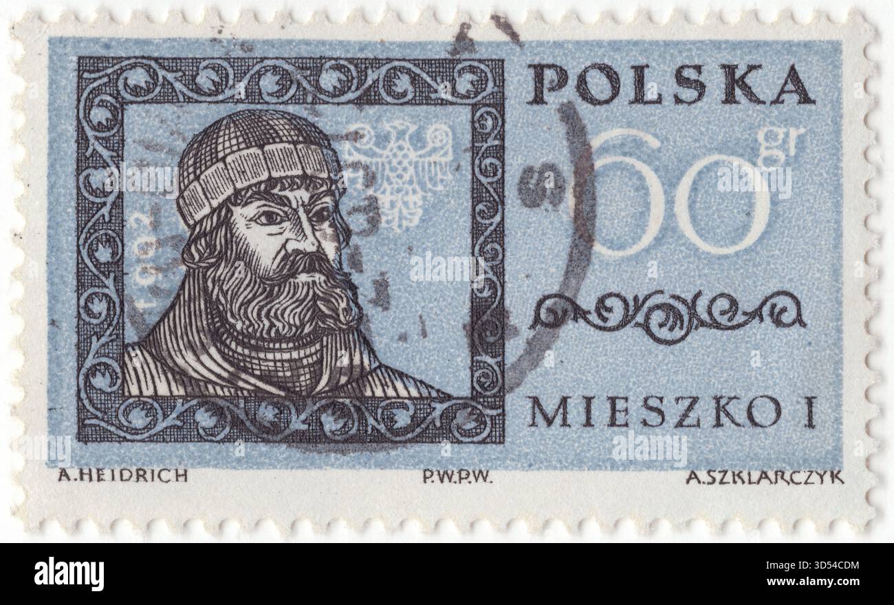 POLAND — 1961 June 15: 60 grosz chalky blue postage stamp depicting ...
