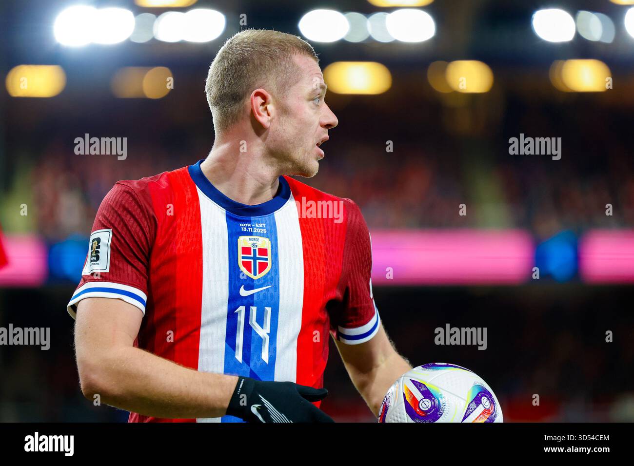 Oslo 20251113. Norway's Julian Ryerson during the World Cup qualifying ...