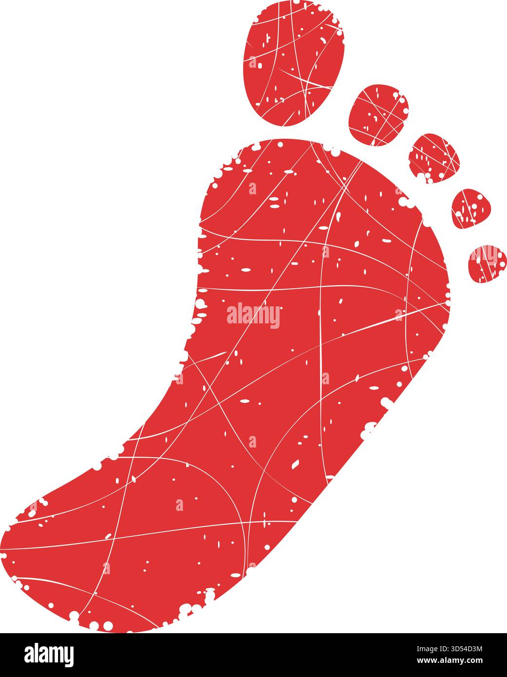 vector illustration red worn texture footprint person Stock Vector ...