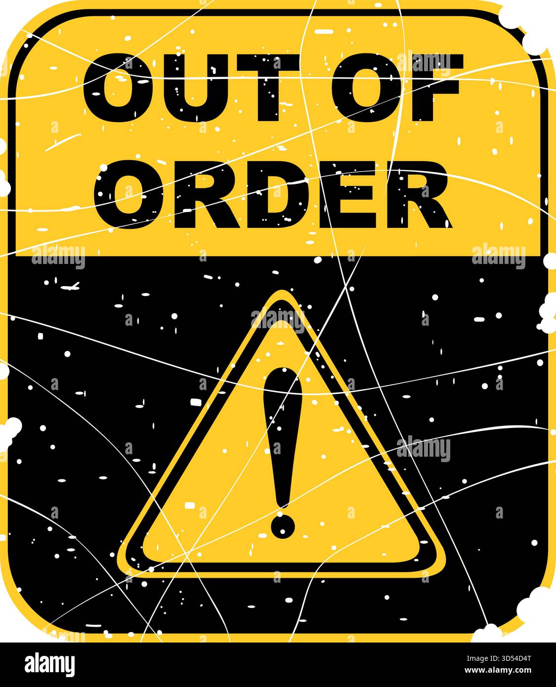vector illustration worn texture poster out of order signage Stock ...