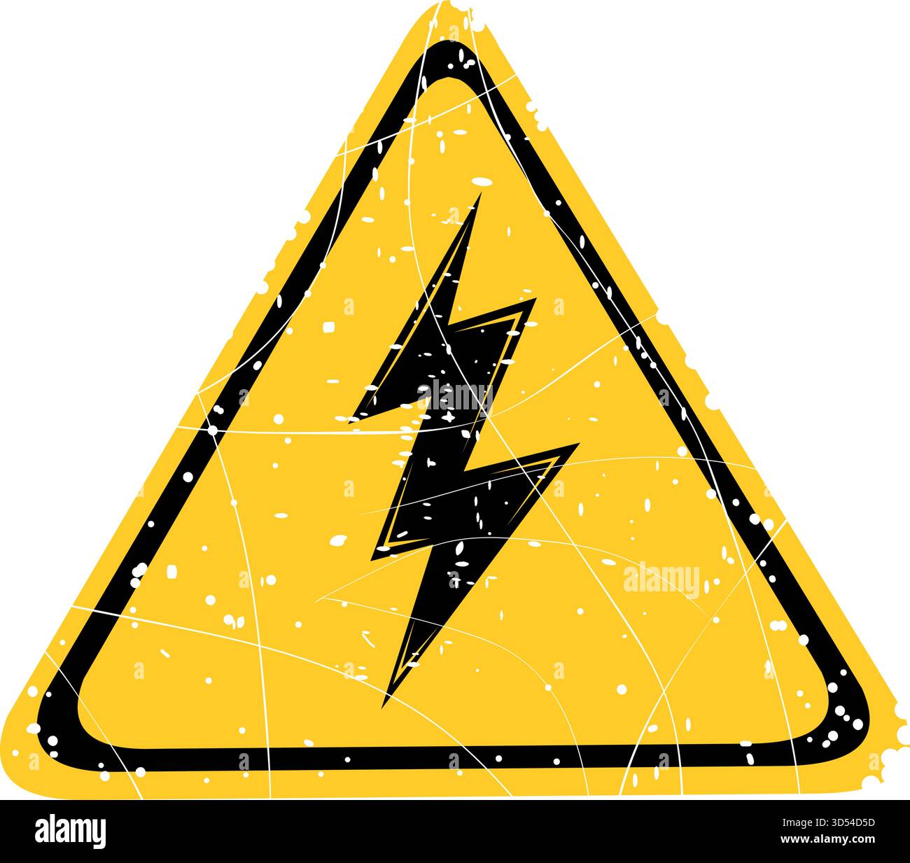 vector illustration danger attention high voltage electrical worn ...