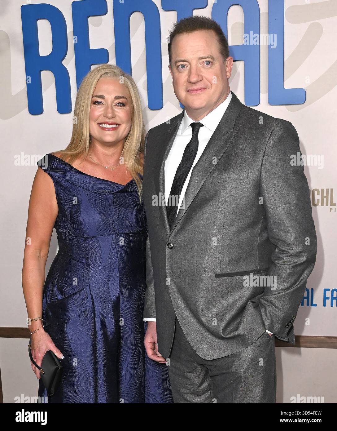 Jeanne Moore and Brendan Fraser arriving to Searchlight’s “Rental ...