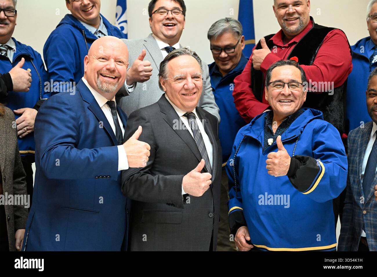 Quebec Minister of Public Security Ian Lafreniere, from left, Quebec ...