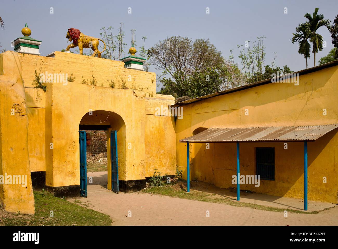 Rear view of the Lion Gate at the Raj Batika temple complex in Dinajpur ...
