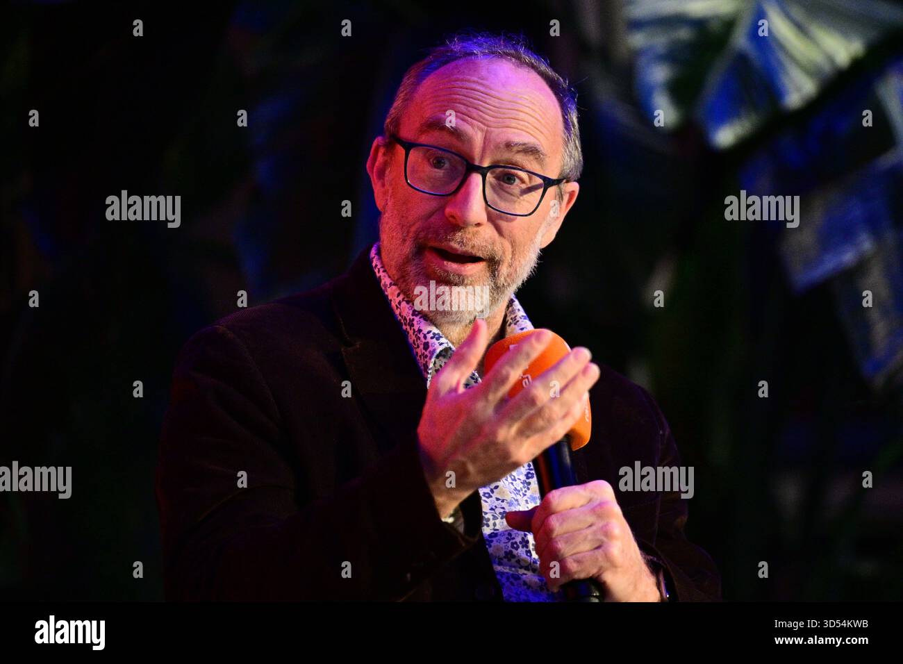 13 November 2025, Berlin: Jimmy Wales, co-founder of Wikipedia, speaks ...
