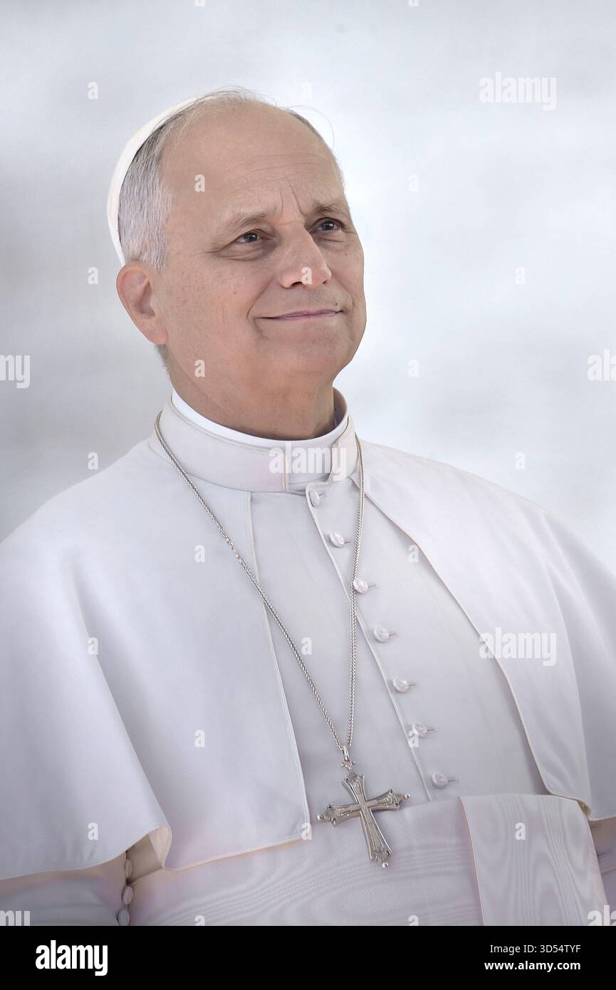 Pope Leo XIV during his weekly general audience at St. Peter square in ...