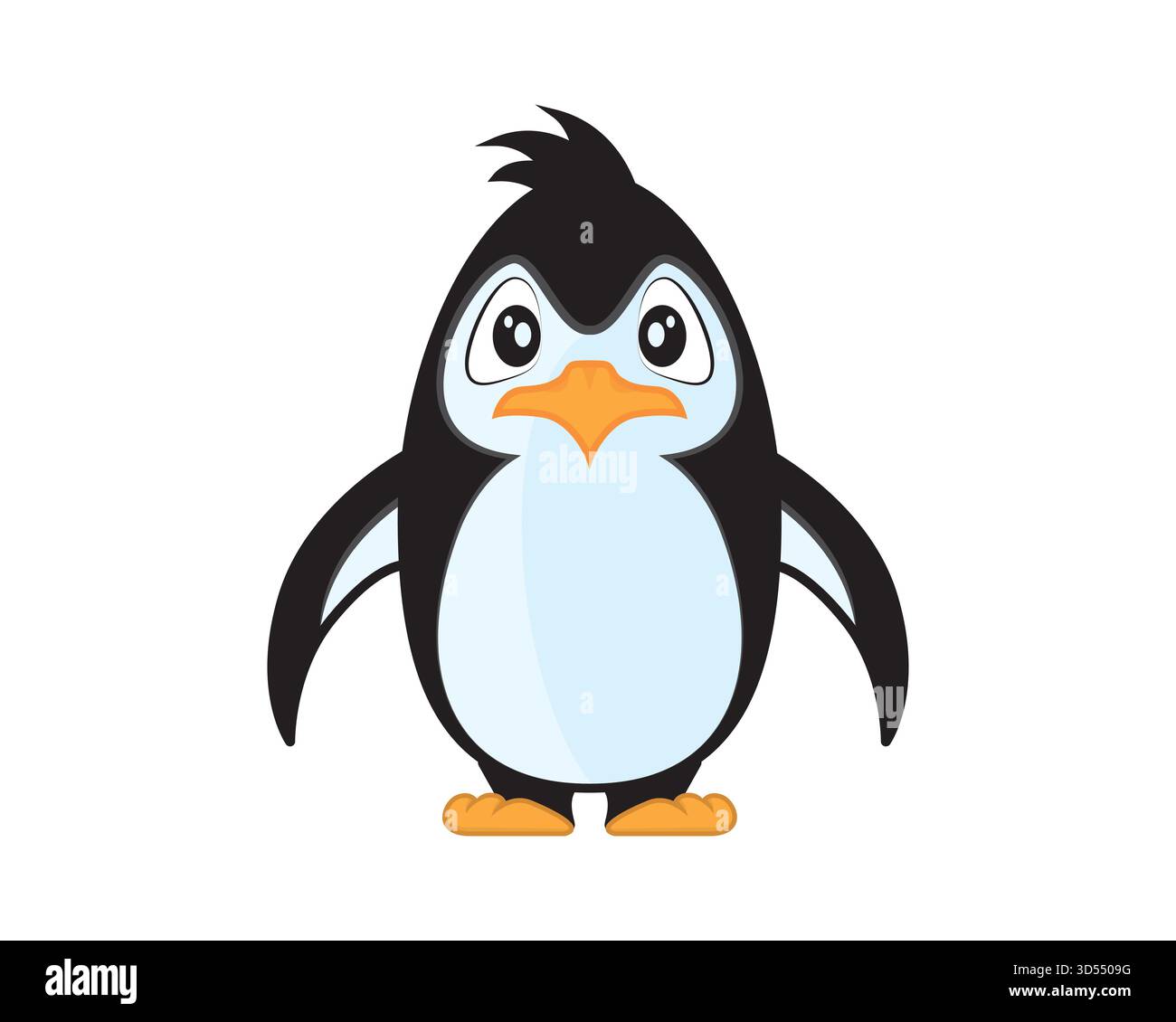 Penguin with Standing Gesture visualized with Simple Illustration Stock ...