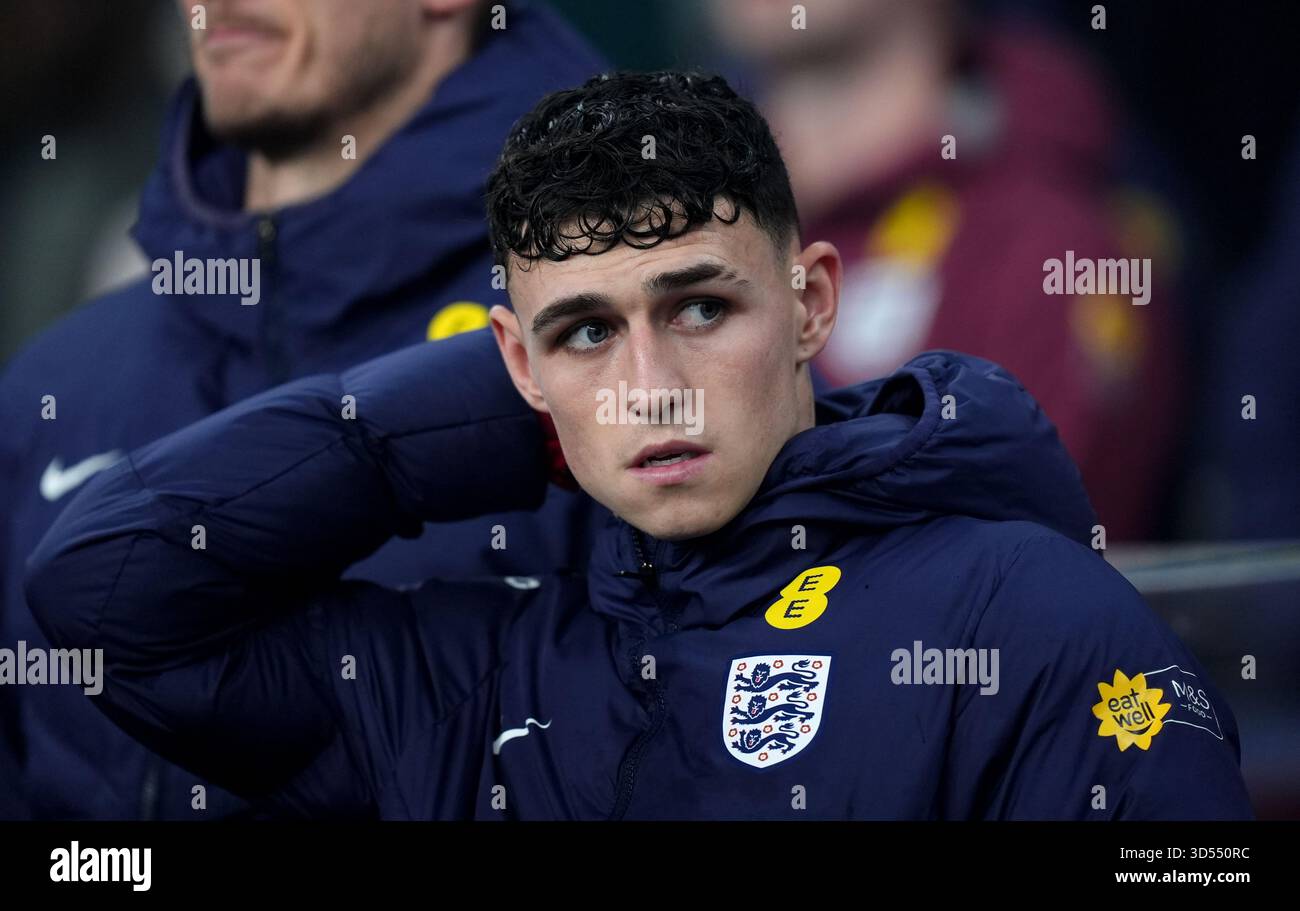 England's Phil Foden on the substitute's bench before the 2026 FIFA ...