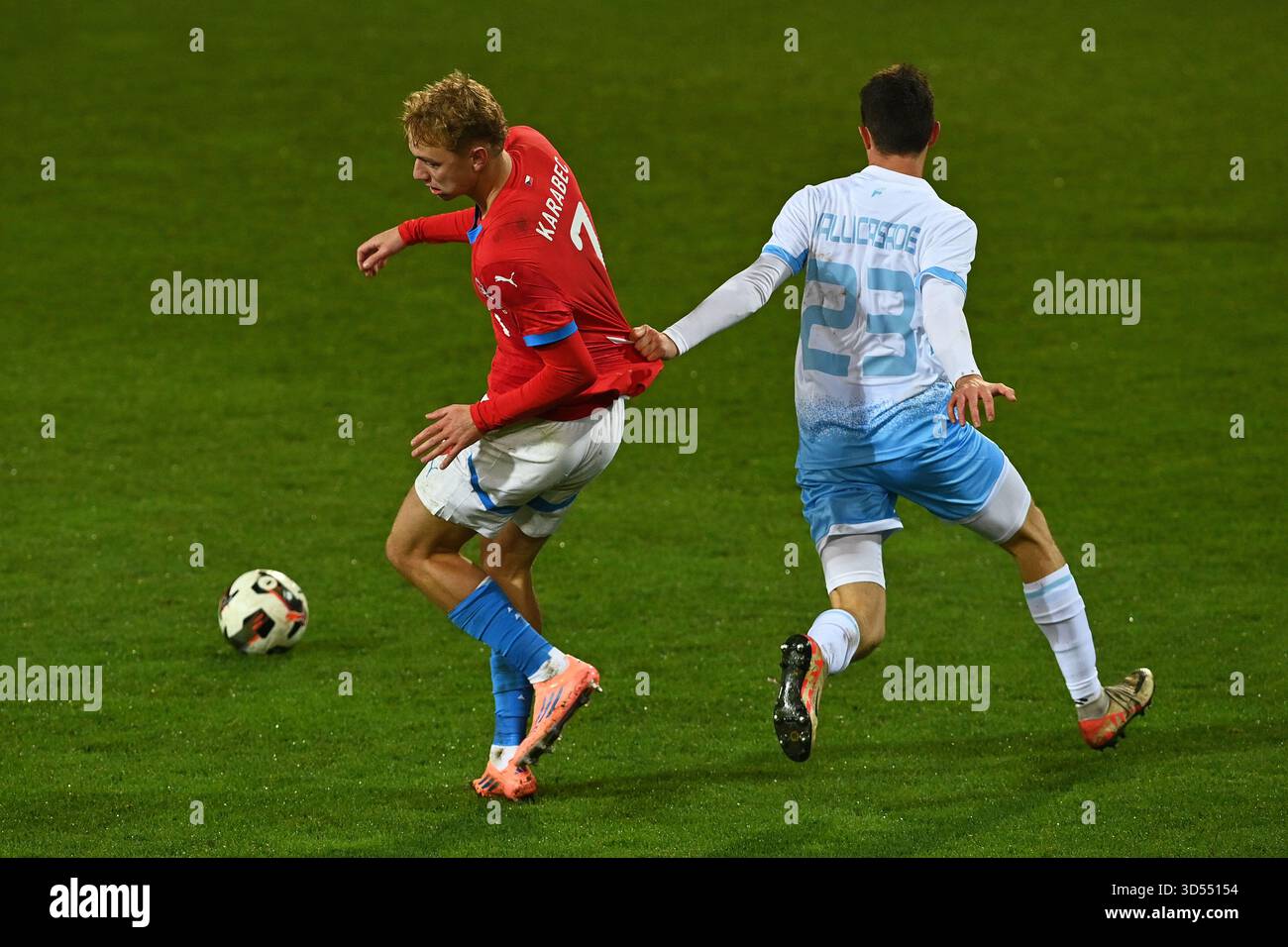 L-R Adam Karabec (Czechia) and Matteo Valli Casadei (San Marino) in ...