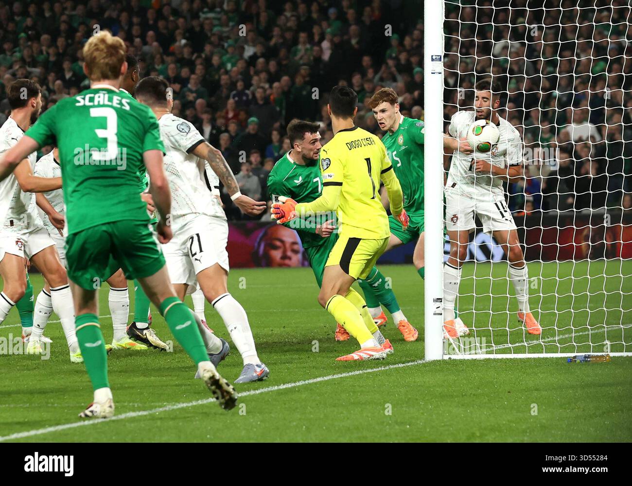 Republic of Ireland's Troy Parrott scores their side's first goal of ...