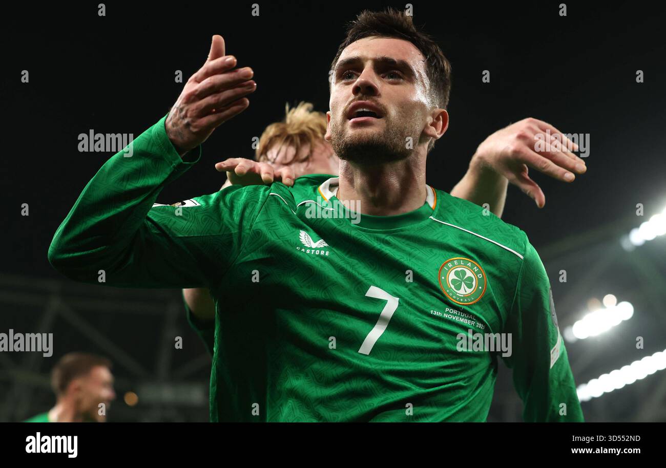 Republic of Ireland's Troy Parrott celebrates scoring their side's ...