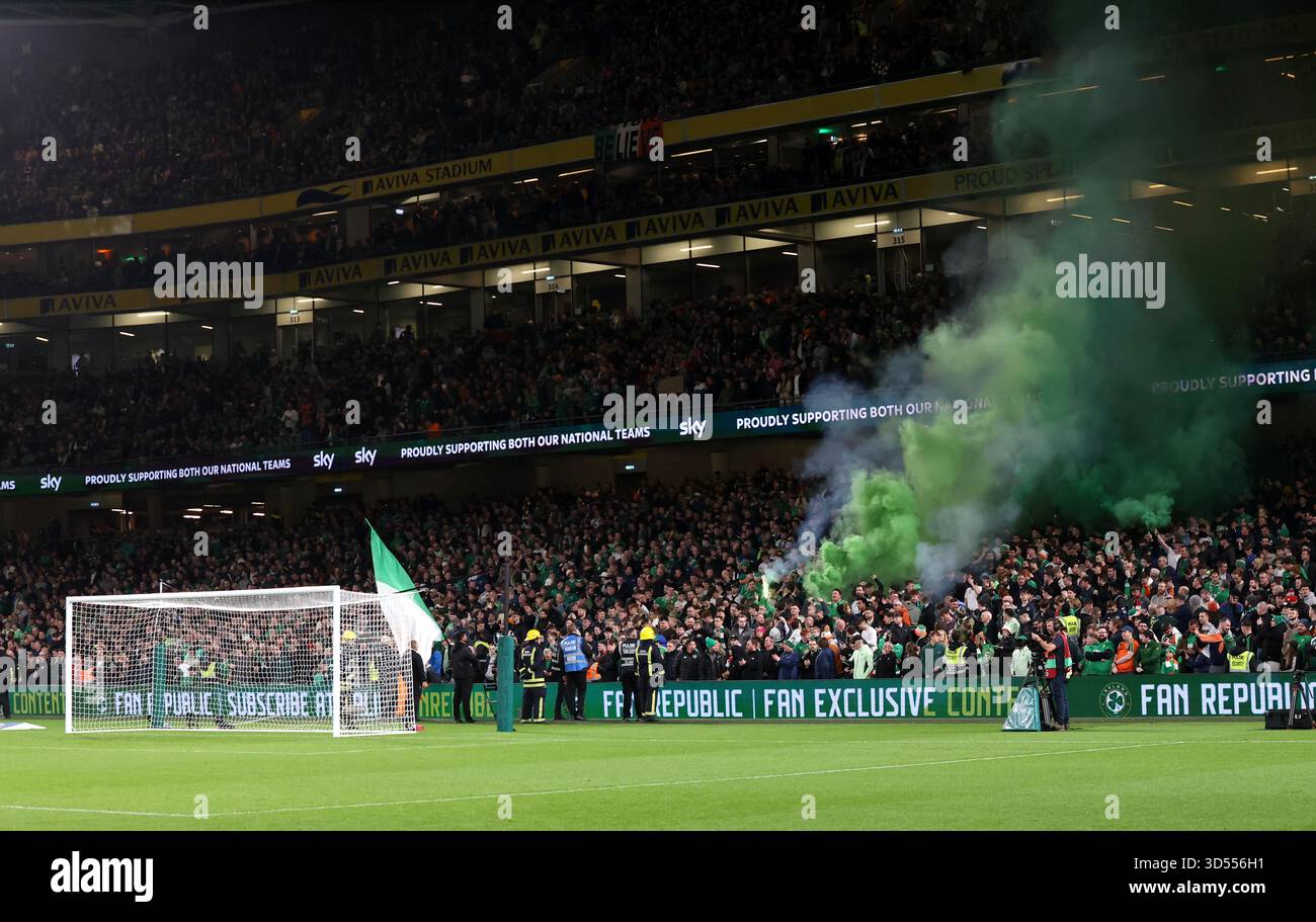Ireland fans in the stands set off flares during the 2026 FIFA World ...