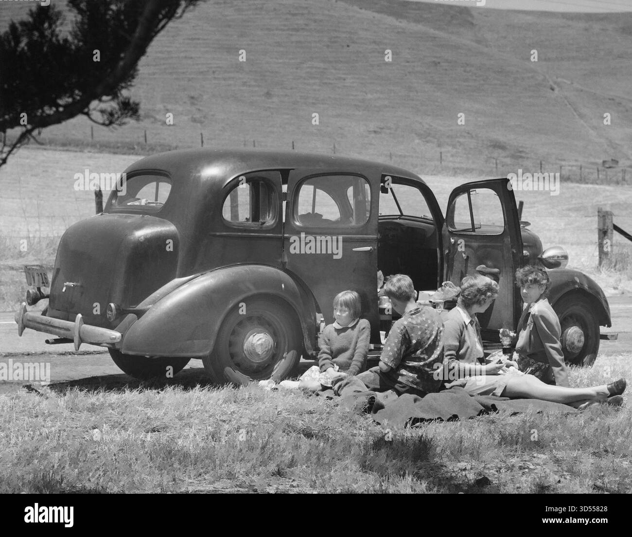 Rural summer picnic Black and White Stock Photos & Images - Alamy