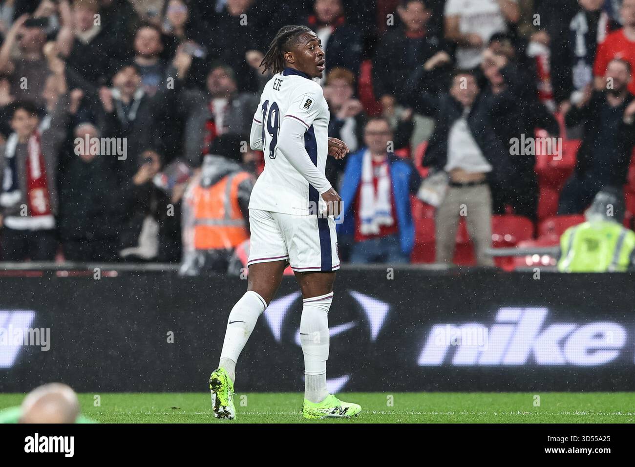 Eberechi Eze of England celebrates his goal to make it 2-0 during the ...