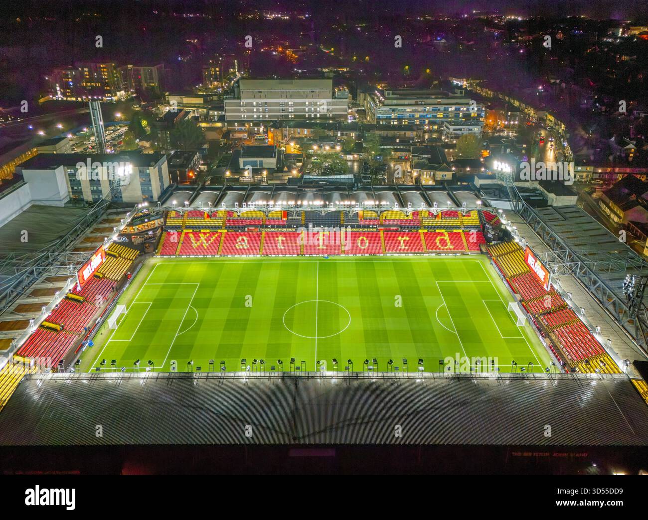 Aerial Image of Vicarage Road Stadium the home of Watford Football Club ...