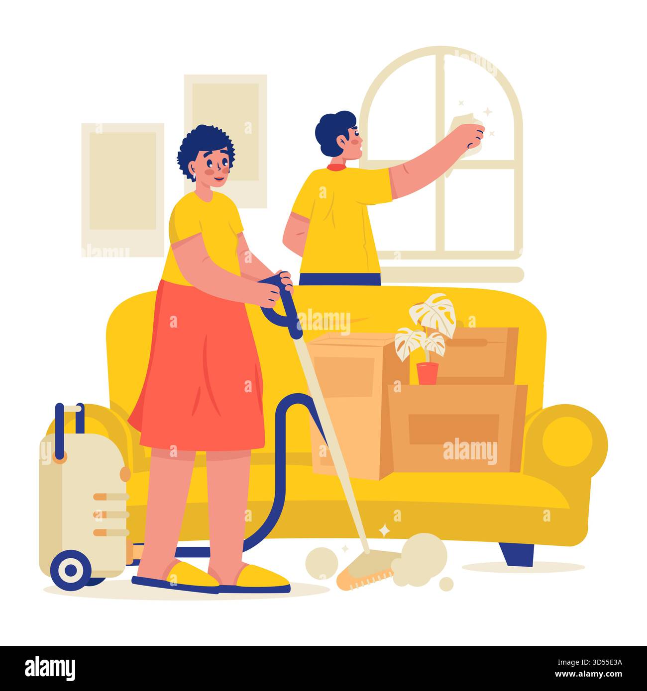 Family new home moving Stock Vector Images - Alamy