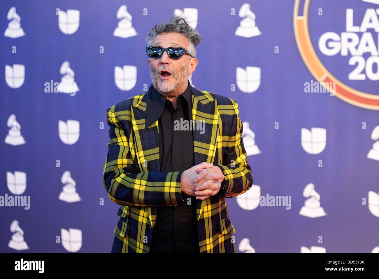 Fito Paez arrives at the 2025 Latin Grammys on Thursday, Nov. 13, 2025 ...