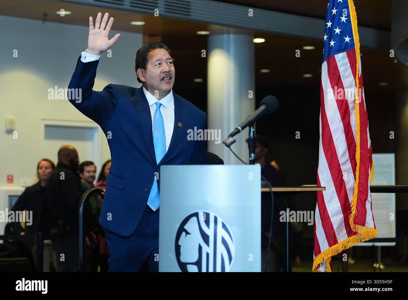 Seattle Mayor Bruce Harrell arrives to deliver a concession speech at ...