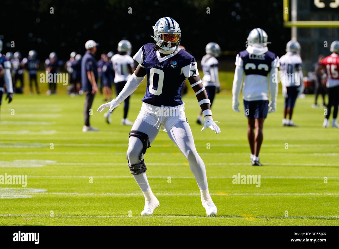 Dallas Cowboys linebacker DeMarvion Overshown works out during an NFL ...