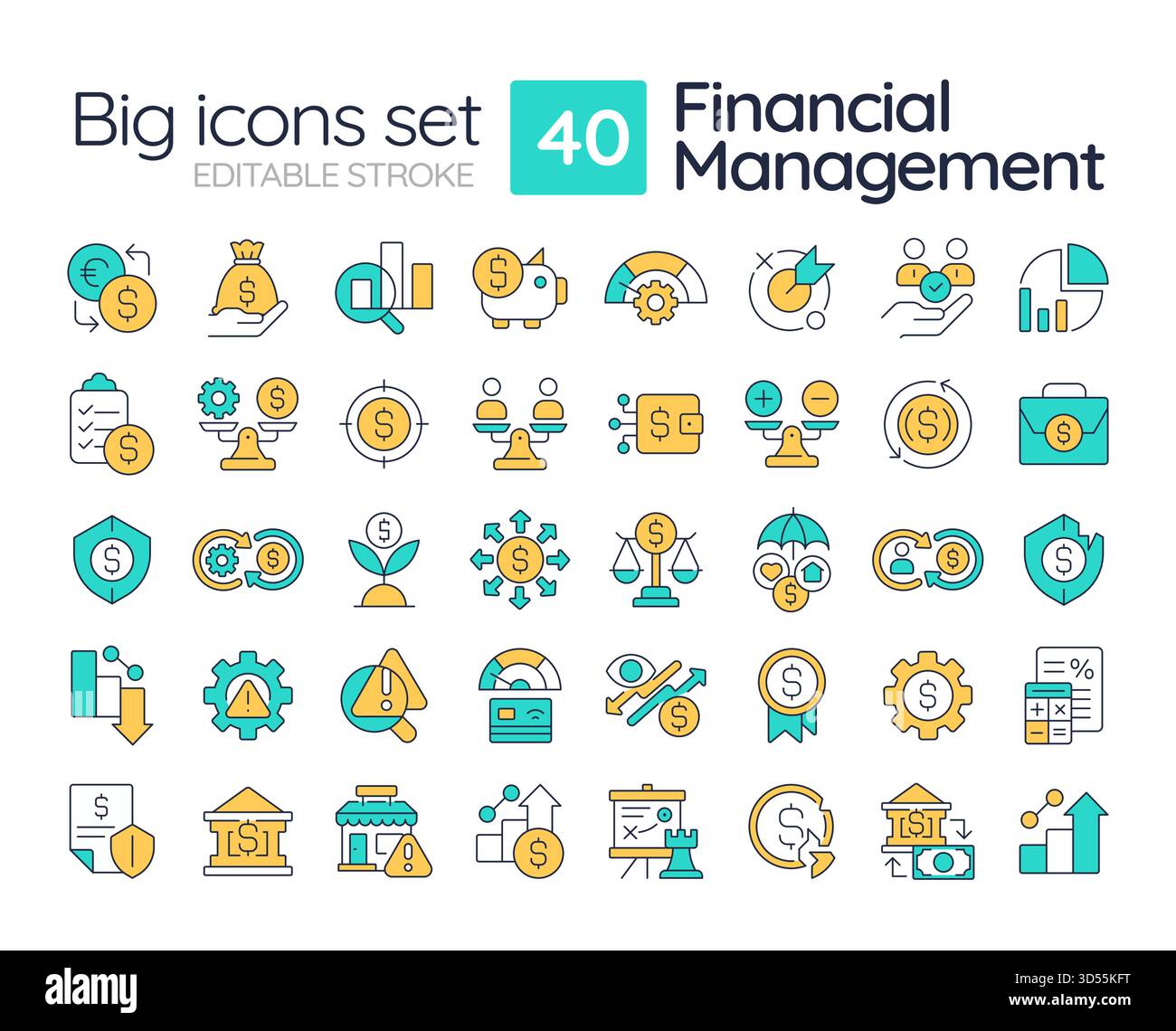 Financial markets line icons Cut Out Stock Images & Pictures - Alamy