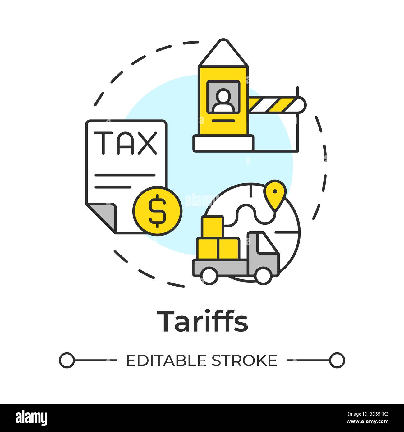 Import tariffs sign on Stock Vector Images - Alamy