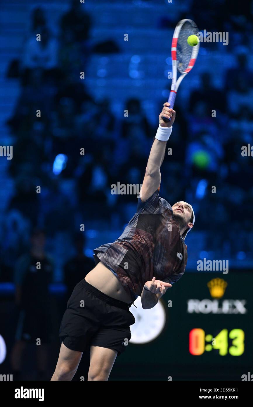 Julian Cash (GBR) during the doubles match between Julian Cash (GBR ...