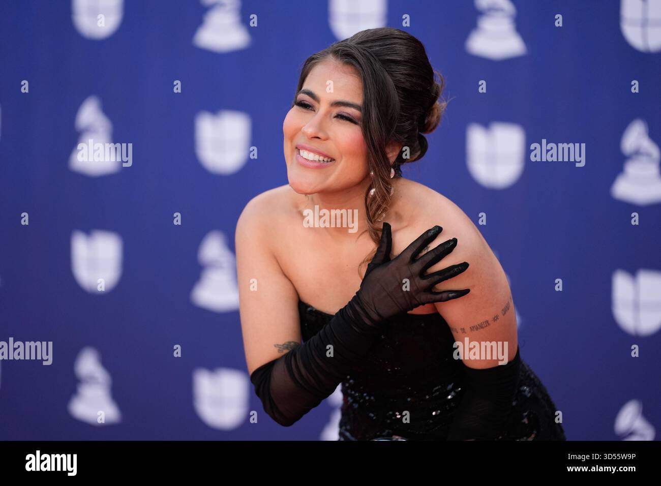 Karen Lizarazo arrives at the 2025 Latin Grammys on Thursday, Nov. 13 ...
