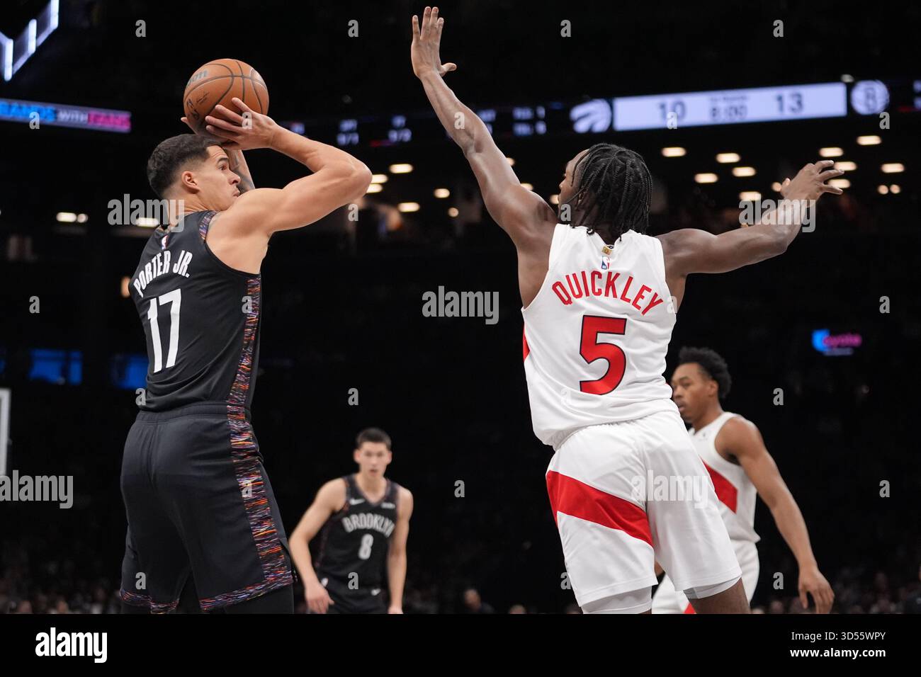 Brooklyn Nets' Michael Porter Jr. (17) shoots over Toronto Raptors ...