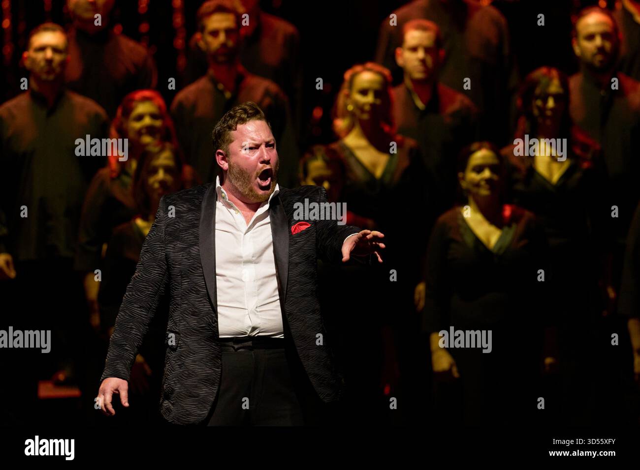 American bass-baritone Nicholas Brownlee performs after receiving the ...
